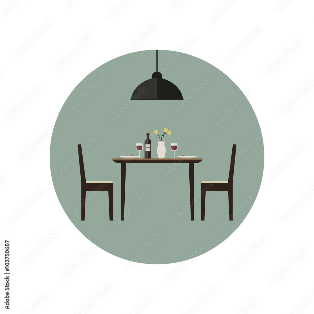 Dining room icon. Stock Vector | Adobe Stock