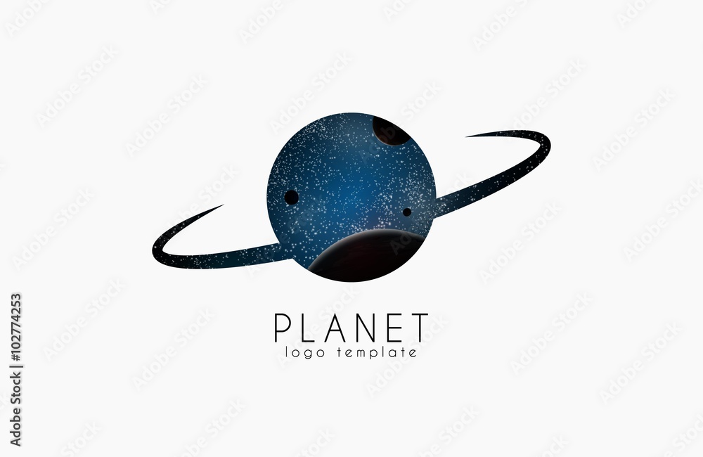 planet logo. space logotype. Cosmic vector illustration. Logo for ...