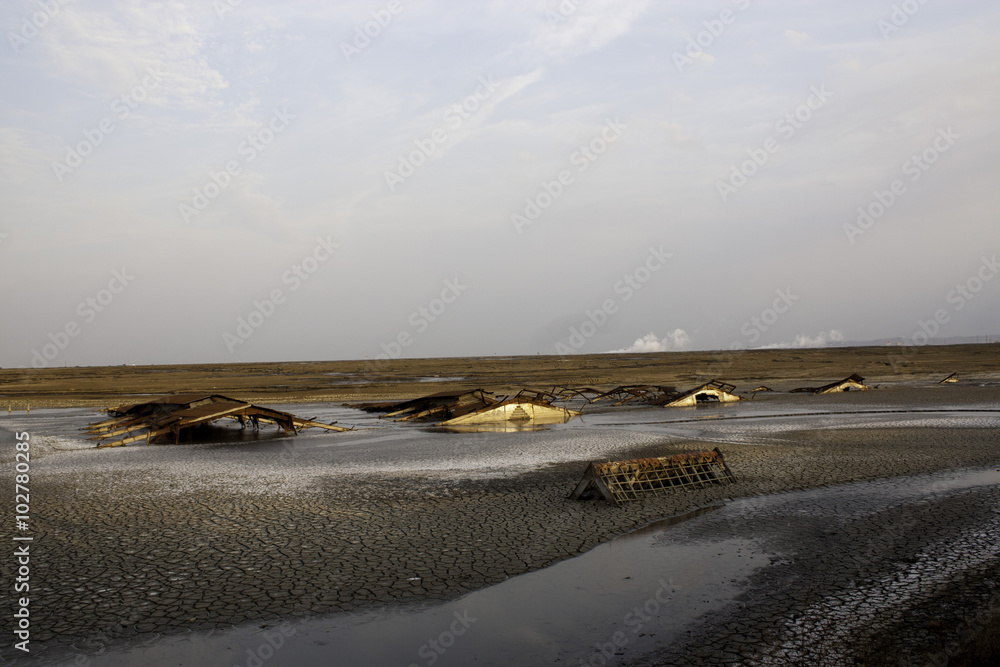 Mud Volcano leaking from under ground when Lapindo company drilling for ...