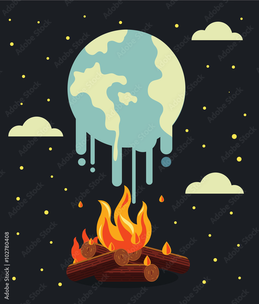 Global warming. Vector flat illustration Stock Vector | Adobe Stock