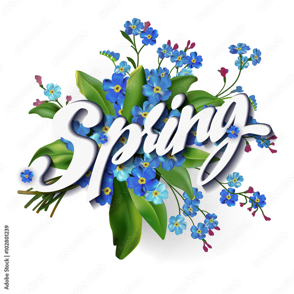 Spring lettering illustration Stock-Vektorgrafik | Adobe Stock