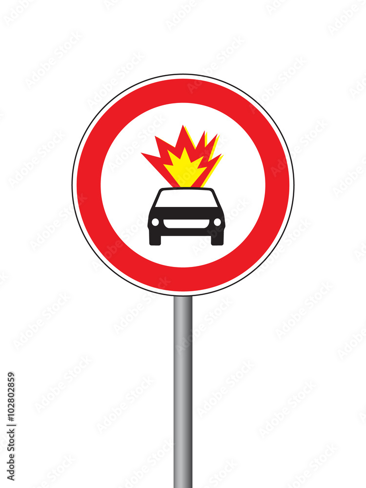 carrying explosives not allowed vehicles Stock Vector | Adobe Stock
