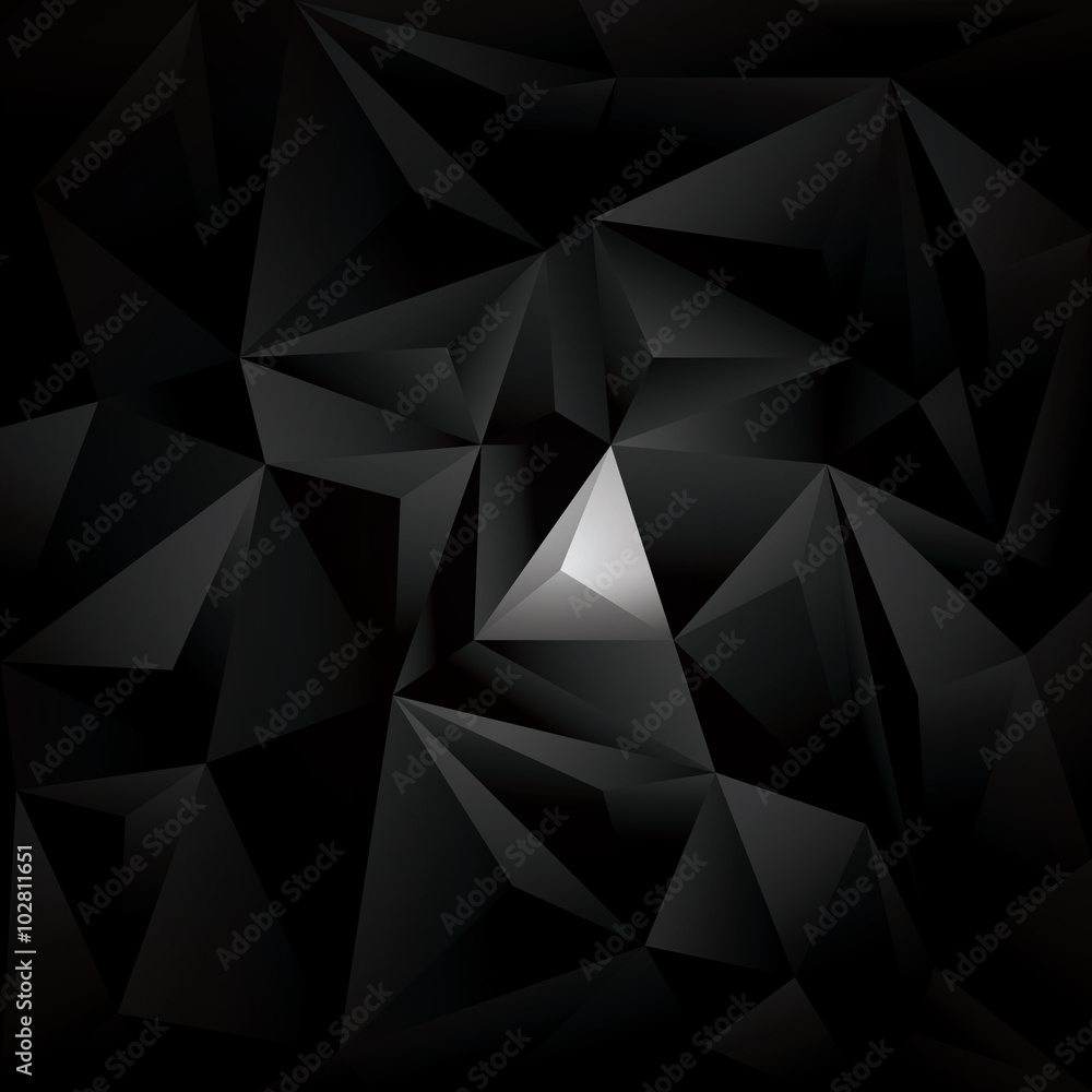 Black polygonal vector background. Dark low poly wallpaper with ...