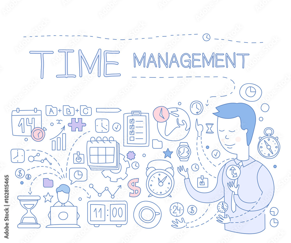 Time Management Infographics. Vector Illustration Stock Vector | Adobe ...
