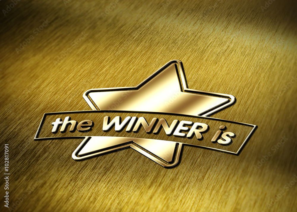 the Winner is - Gold - brushed metal Stock Illustration | Adobe Stock