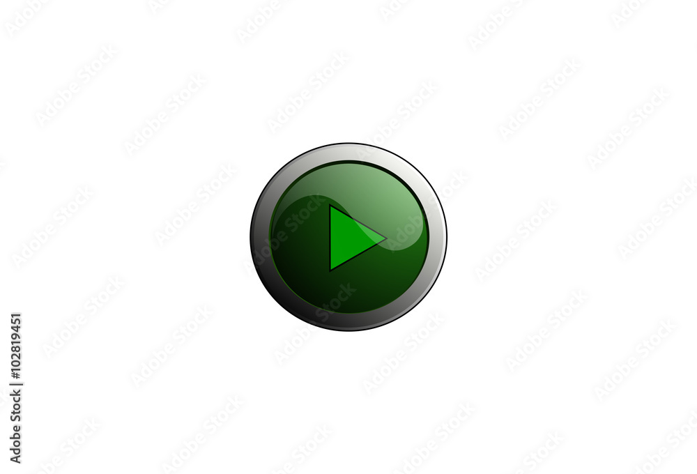 Green glossy play button Stock Vector | Adobe Stock