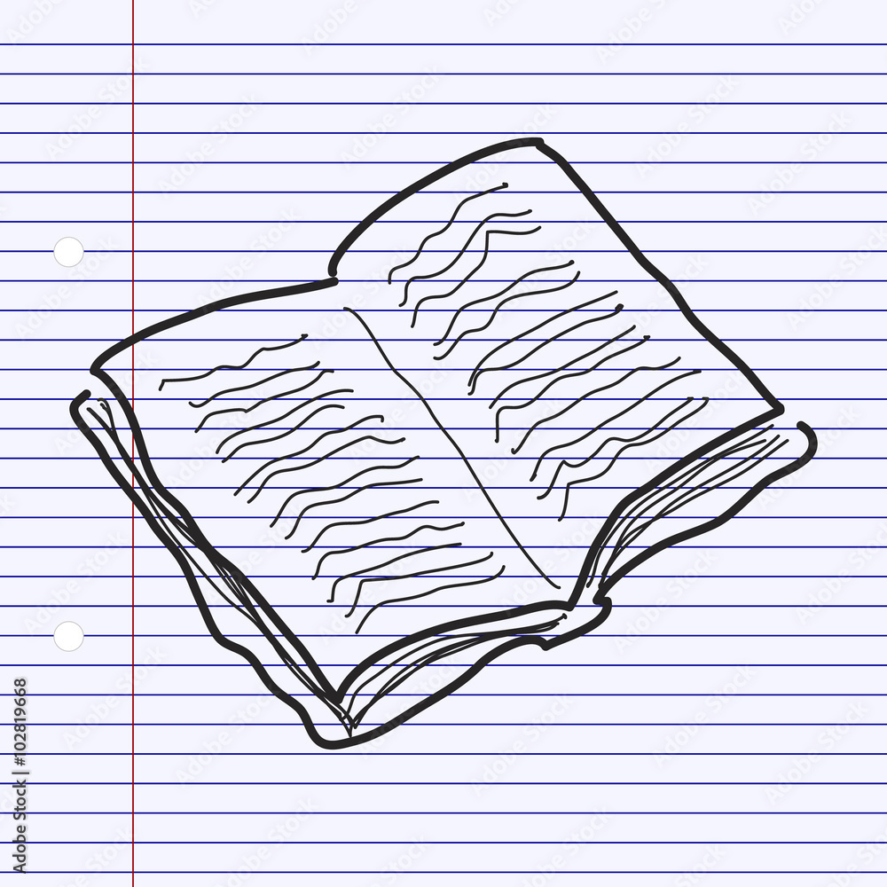 Simple doodle of a book Stock Vector | Adobe Stock