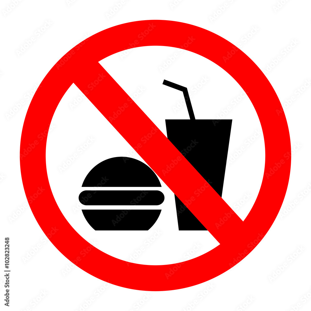 no food allowed symbol, no eating, no food or drink area sign, food and ...