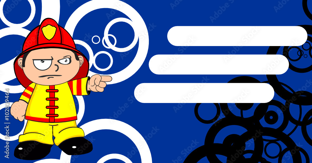 cute young firefighter kid cartoon background in vector format Stock ...
