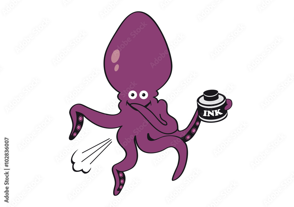 Very clever marine animal. Funny vector illustration. Cartoon character ...