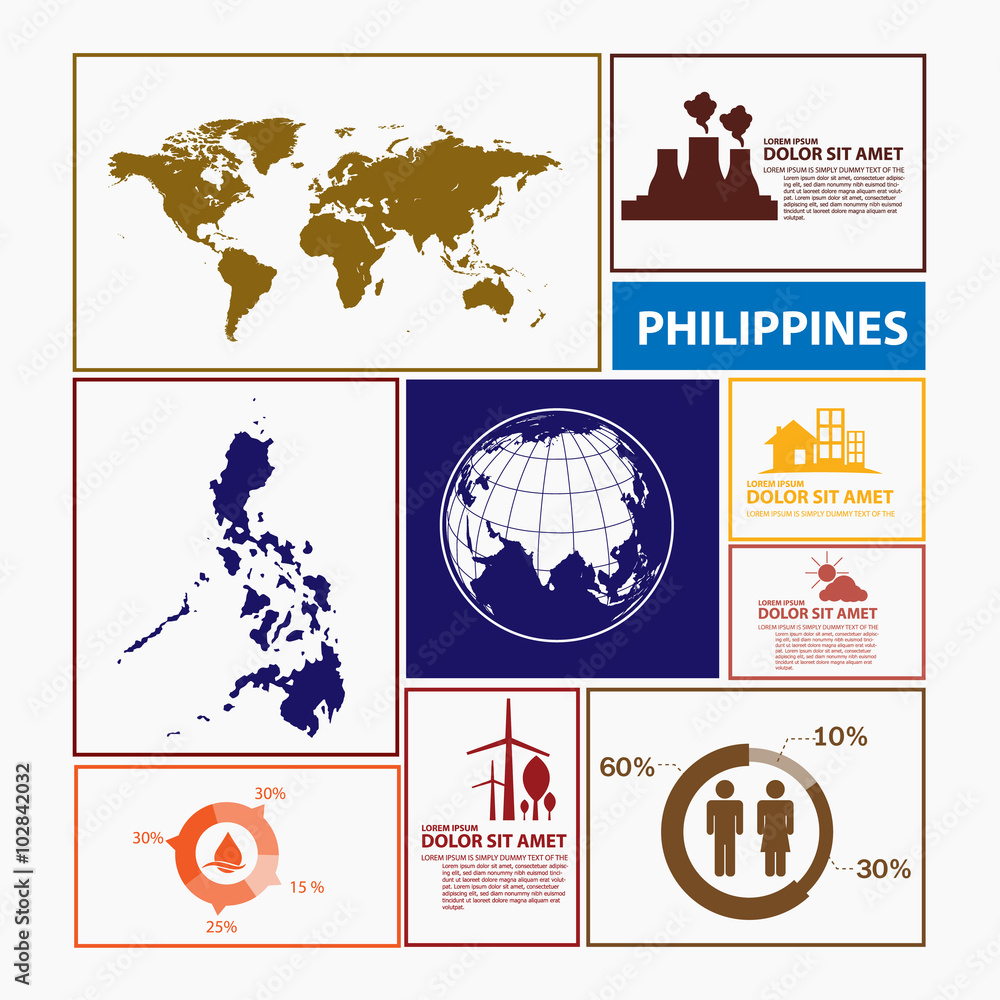 philippines map infographic Stock Vector | Adobe Stock