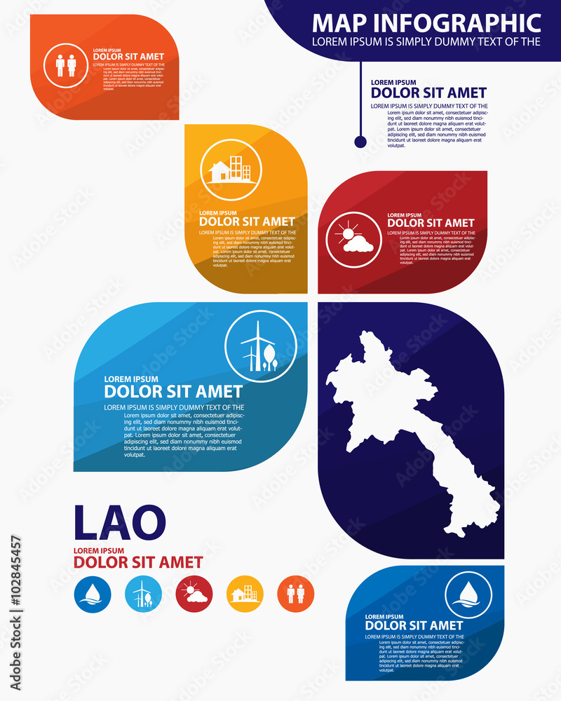 lao map infographic Stock Vector | Adobe Stock