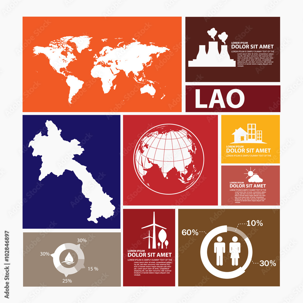 lao map infographic Stock Vector | Adobe Stock