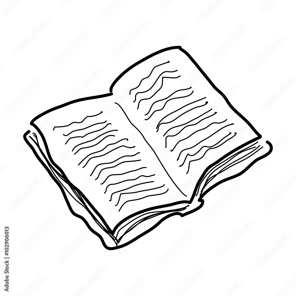 Simple doodle of a book Stock Vector | Adobe Stock