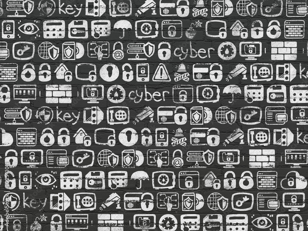 Grunge background: Black Brick wall texture with Painted Hand Drawn ...