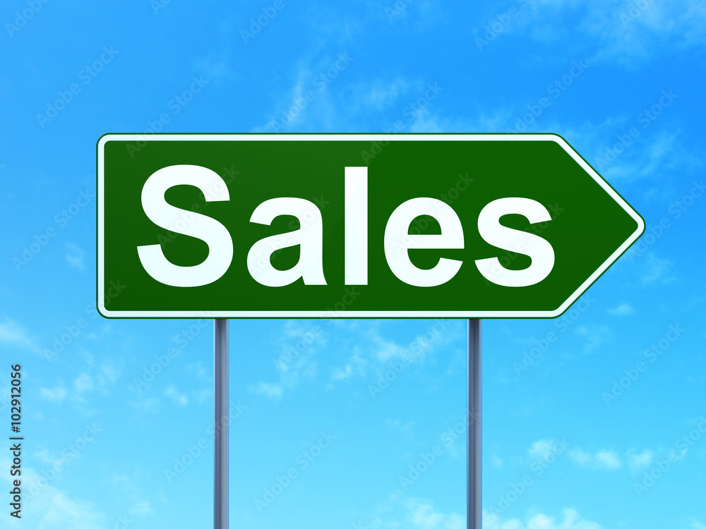 Marketing concept: Sales on road sign background Stock-Illustration ...