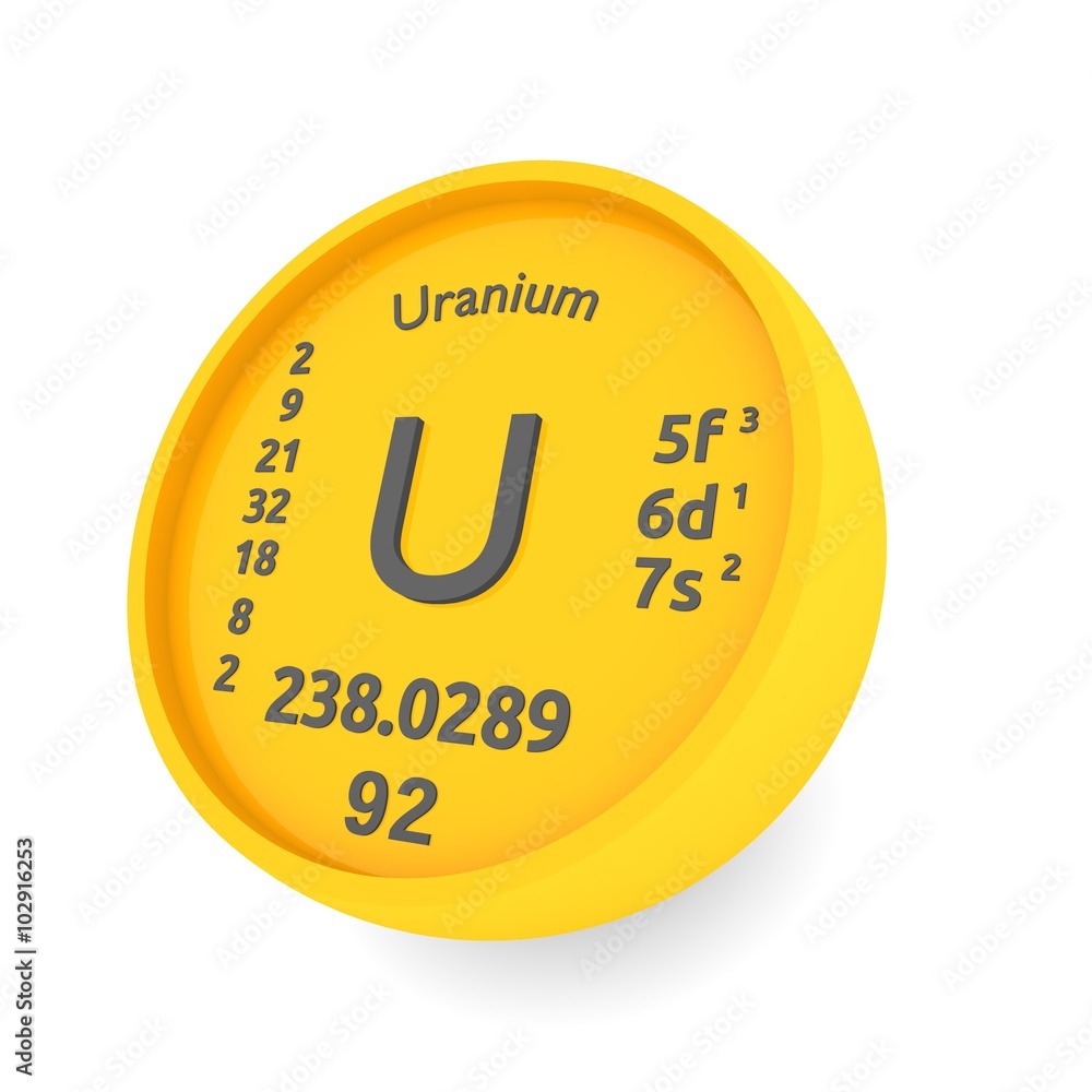 Uranium chemical element symbol Stock Illustration | Adobe Stock