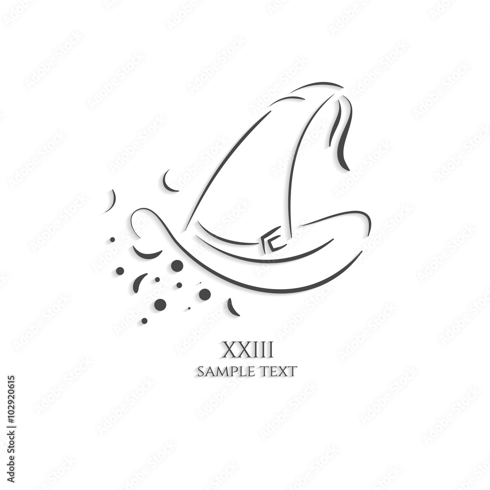 Wizard hat logo outline Stock Vector | Adobe Stock