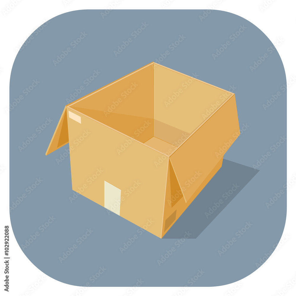 A vector illustration of an empty cardboard box Icon. Protection and ...