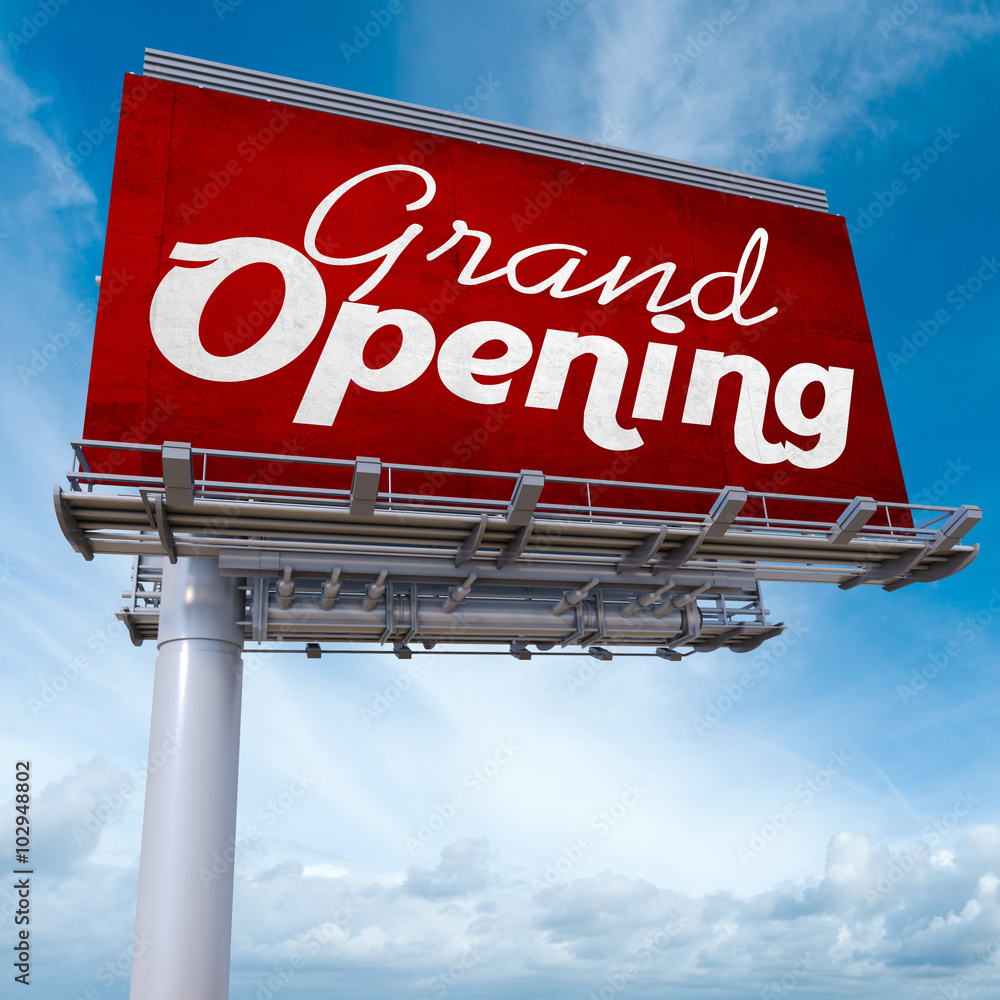 Grand opening billboard Stock Photo | Adobe Stock