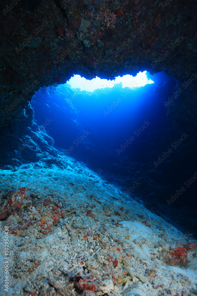 Underwater Cave Entrance