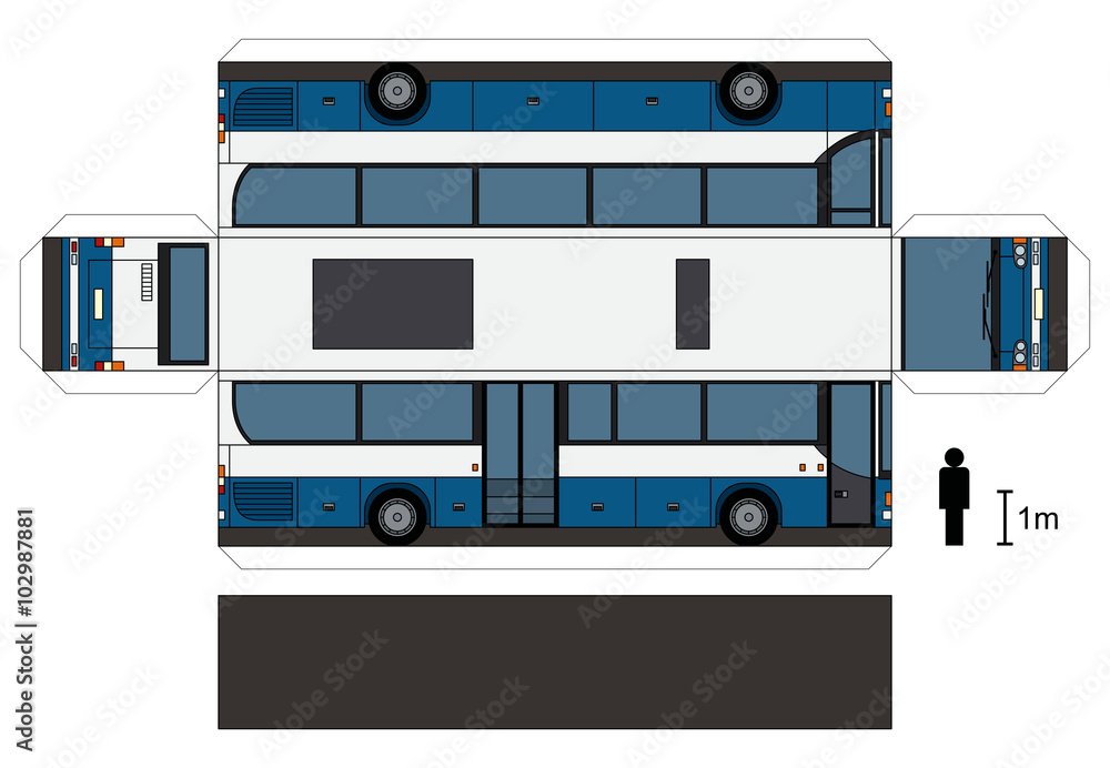 Paper model of a bus / Vector illustration Stock Vector | Adobe Stock