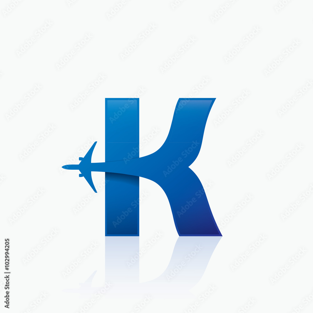 Airline logo design with capital letter "K" Stock Vector | Adobe Stock