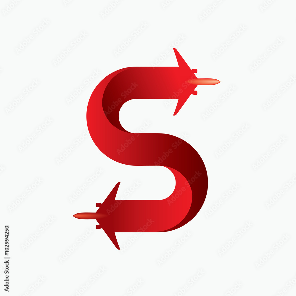 Airline logo design with capital letter "S" Stock Vector | Adobe Stock