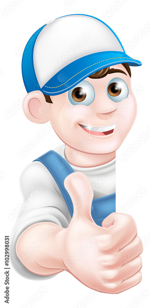 Thumbs Up Mechanic Stock Vector | Adobe Stock