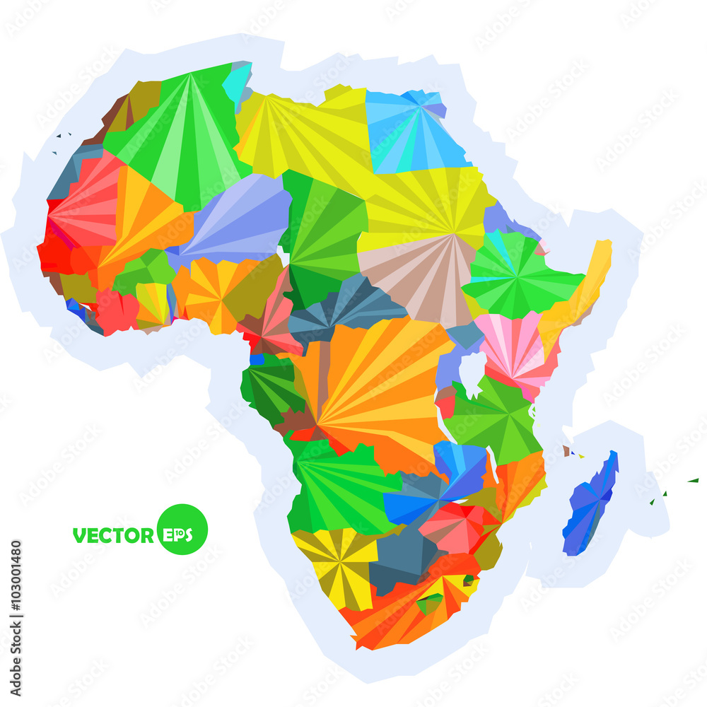map of Africa. concept map with countries Colorful Africa map, abstract ...