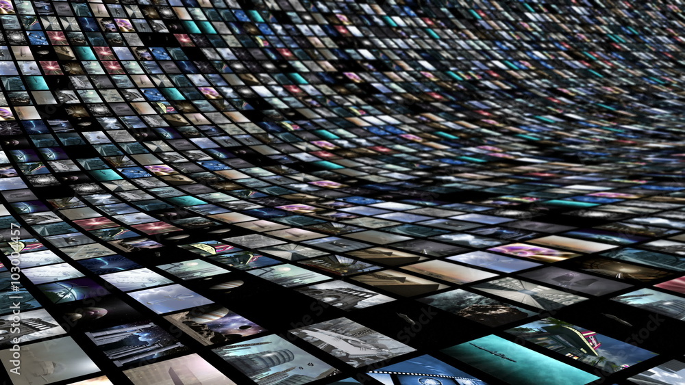 Animated video wall, semicircular. Loop-able 4K Stock-Video | Adobe Stock