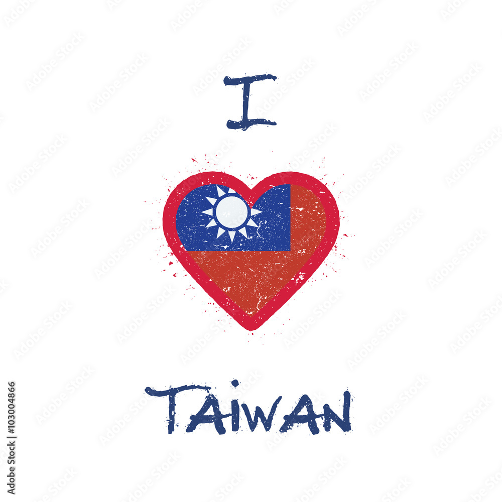 I love Taiwan t-shirt design. Taiwan flag in the shape of heart Stock ...