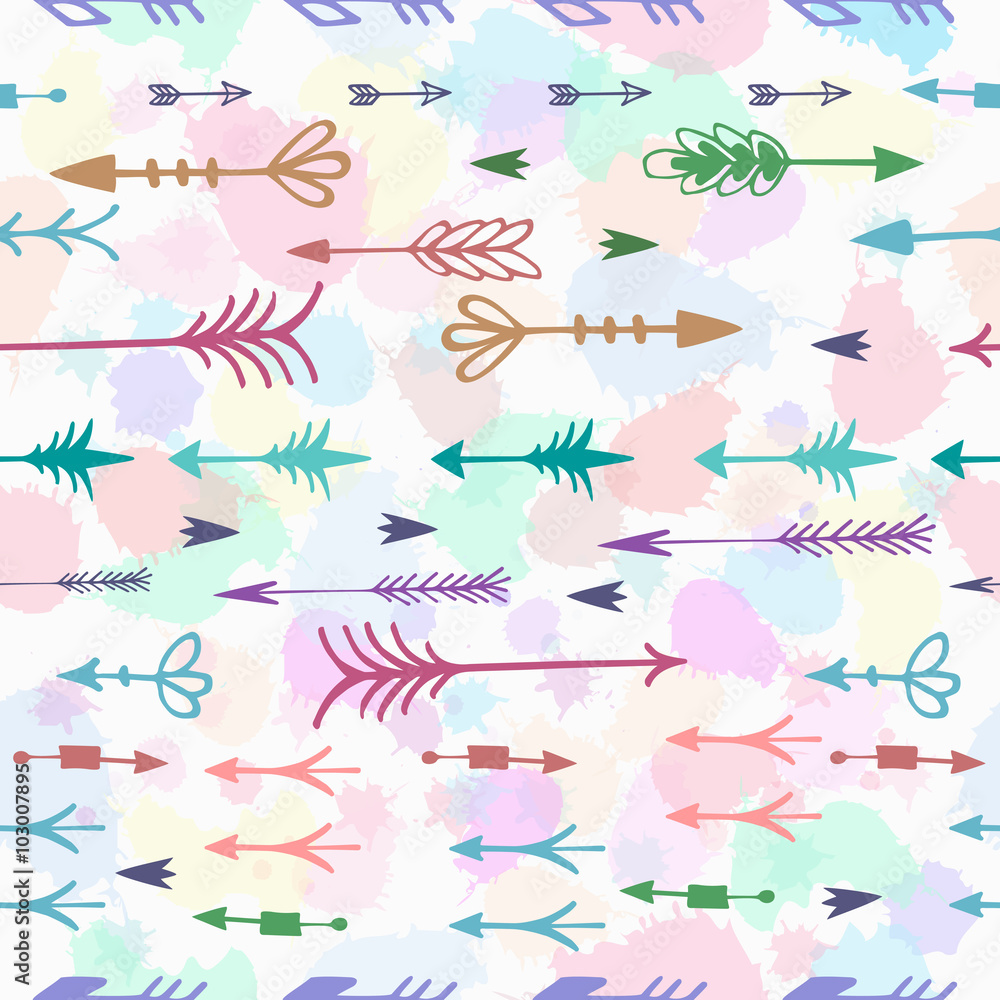 Tribal arrows boho seamless pattern. Ethnic geometric print. Background ...
