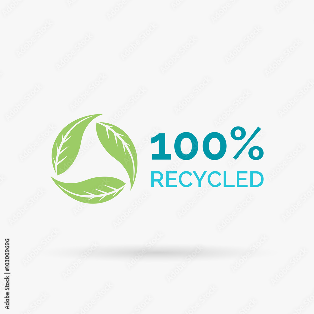 100% recycled icon design. 100% recycled symbol design. Recycle design ...