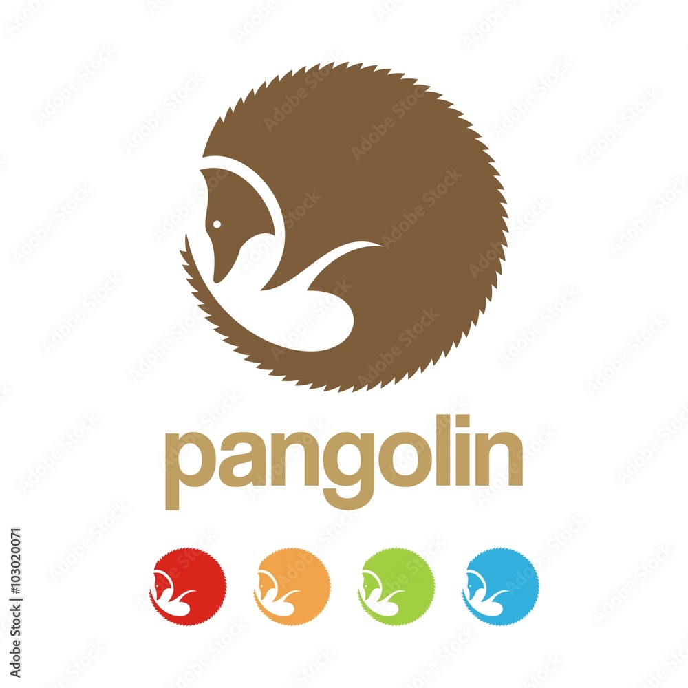 Pangolin Logo, Simple Circle Pangolin Design Vector Logo Template Stock ...