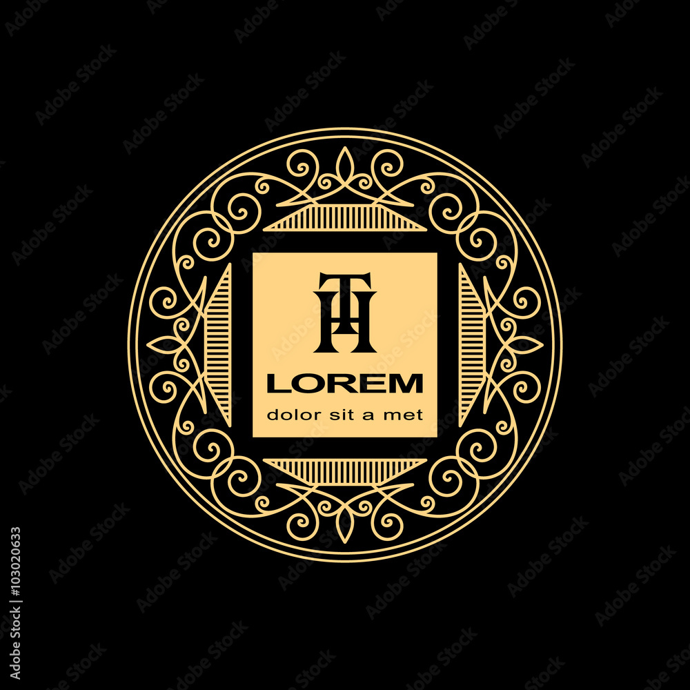 Monogram design elements, graceful template. Calligraphic elegant line ...