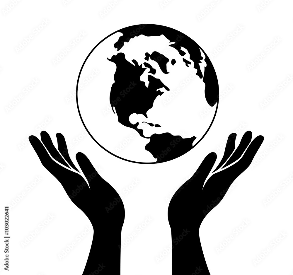 hand hold world Stock Vector | Adobe Stock