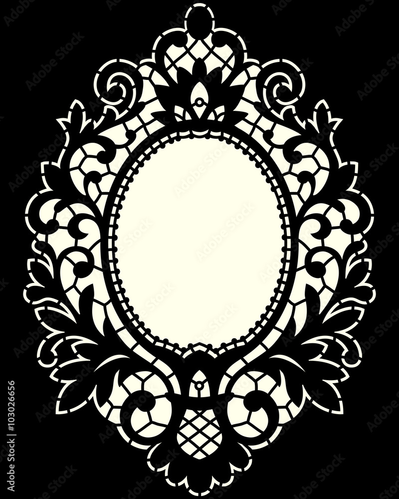 Black lace Frame. Stock Vector | Adobe Stock