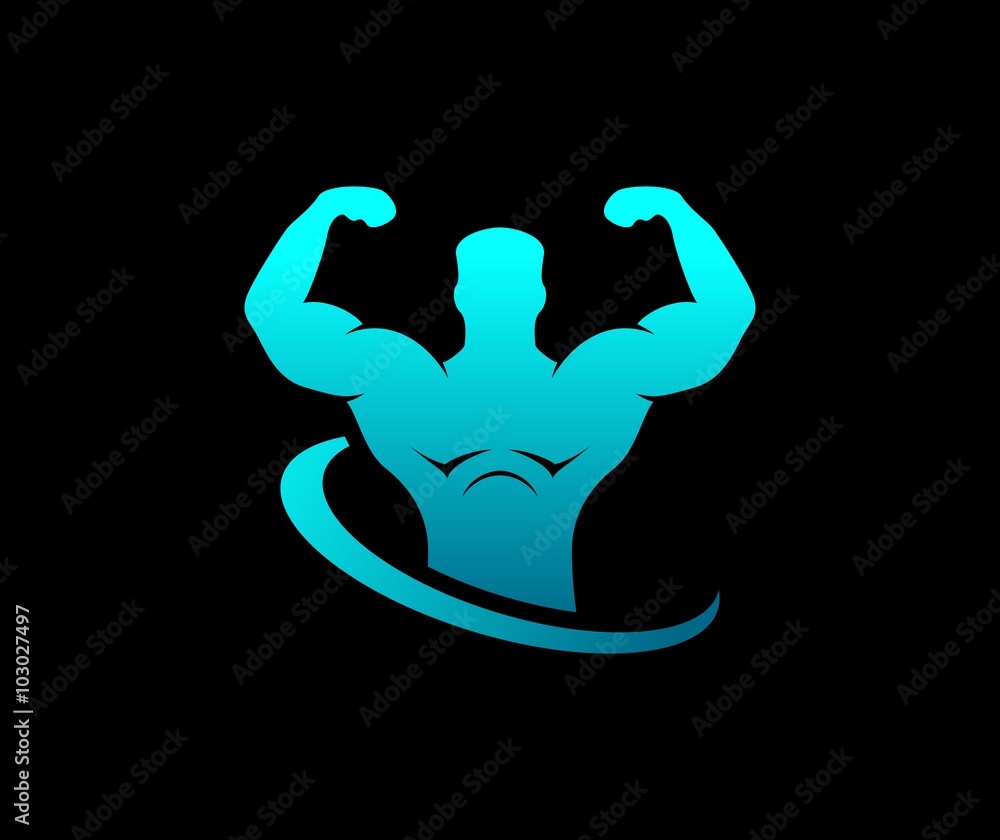 Bodybuilder logo Stock Vector | Adobe Stock
