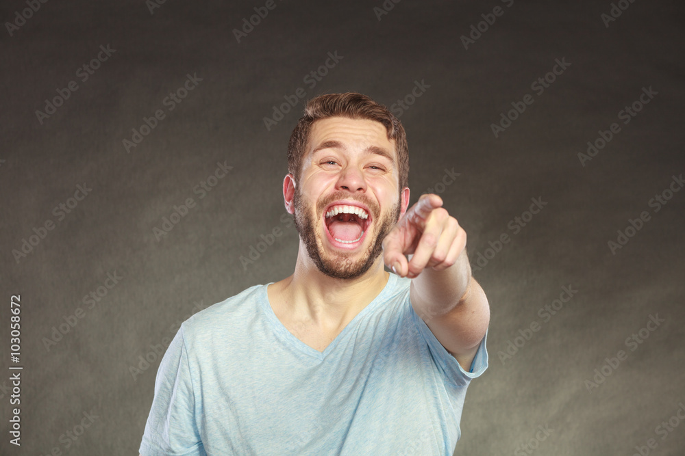 Happy content handsome man guy laughing. Stock Photo | Adobe Stock
