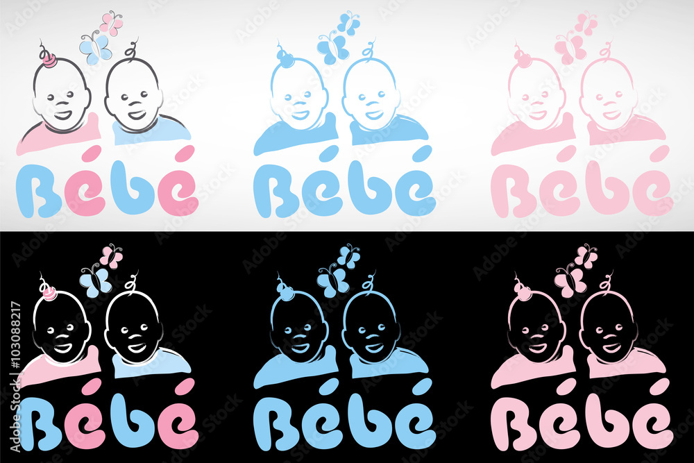 Vecteur Stock logo bébé fille garçon | Adobe Stock