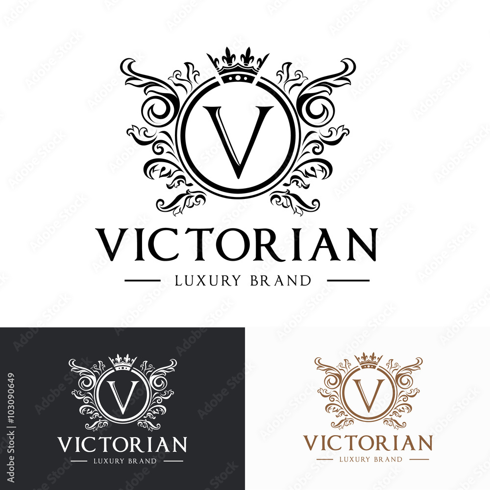Victory logo,crest logo,v letter logo,Victorian logo,Vector logo ...