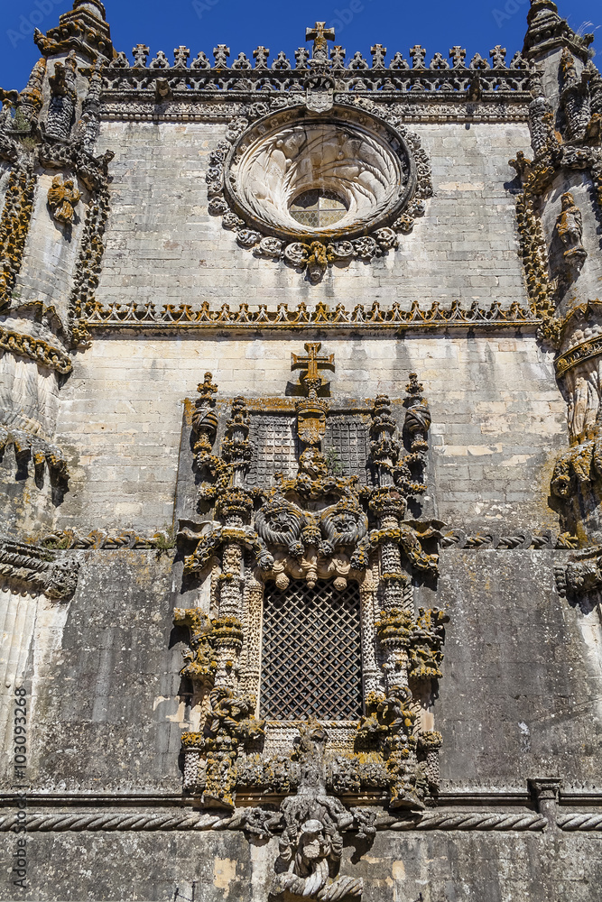 Templar Convent of Christ in Tomar, Portugal. The famous Chapter House ...