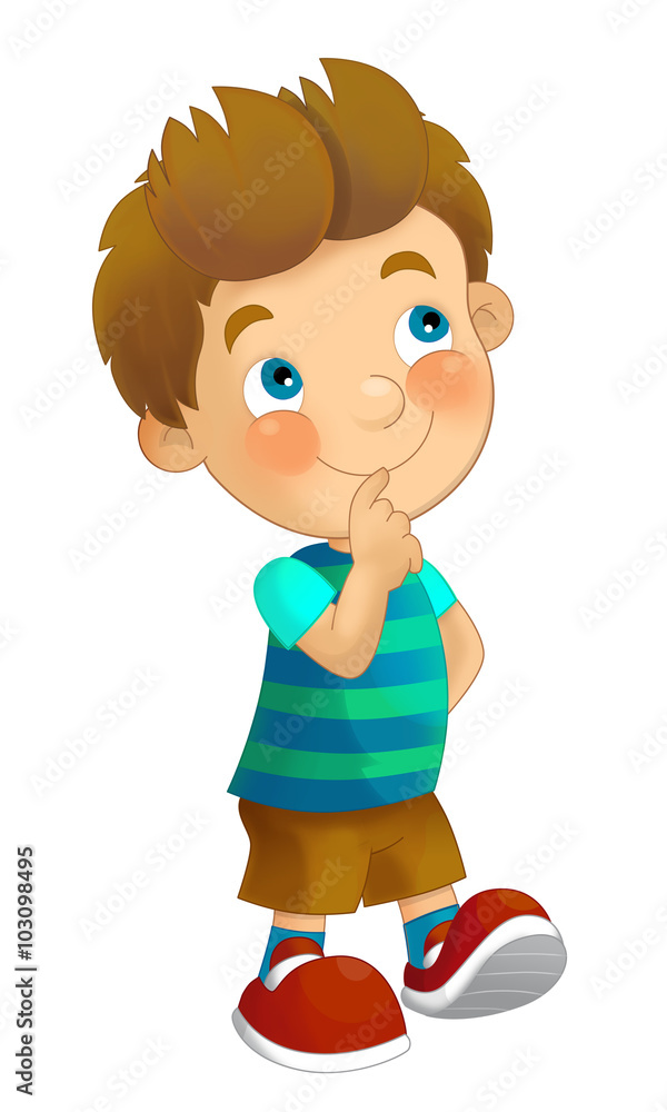 Cartoon child standing - having fun - isolated - illustration for the ...