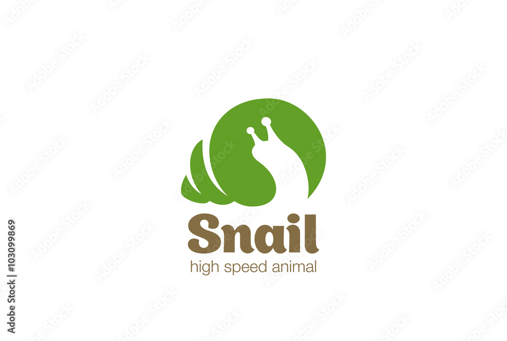 Snail Logo design vector Negative space Wild animal zoo Logotype Stock ...