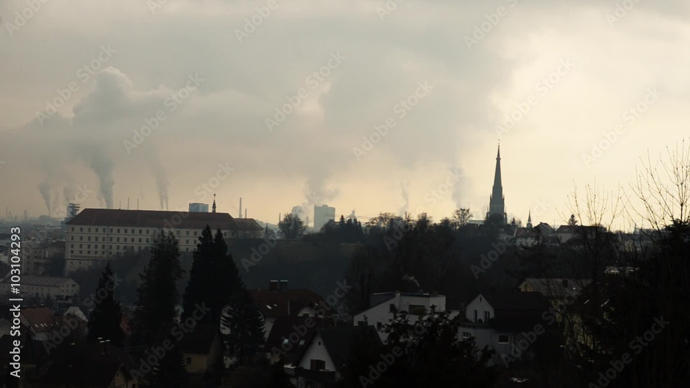 Skyline of Linz in Upper Austria Stock Video | Adobe Stock