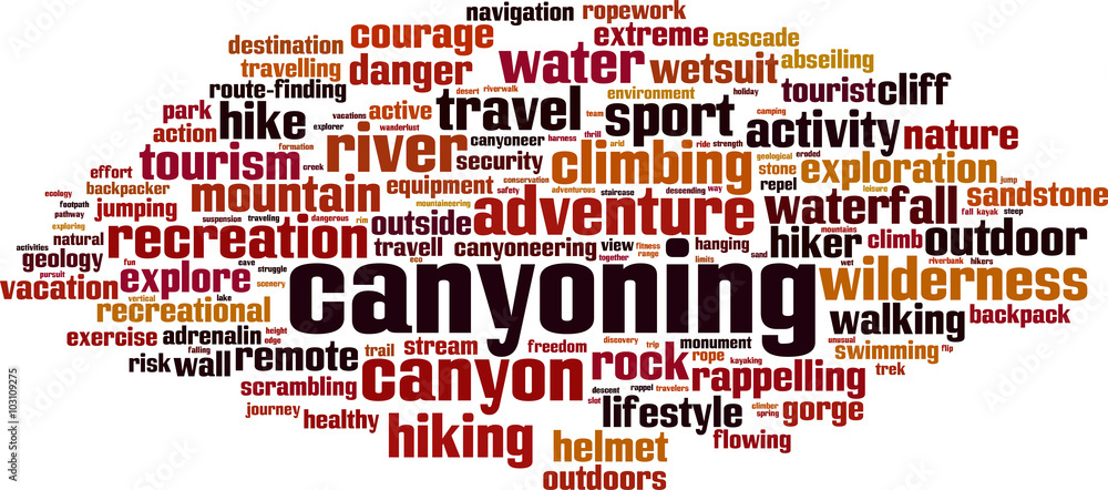 Canyoning word cloud concept. Vector illustration Stock Vector | Adobe ...