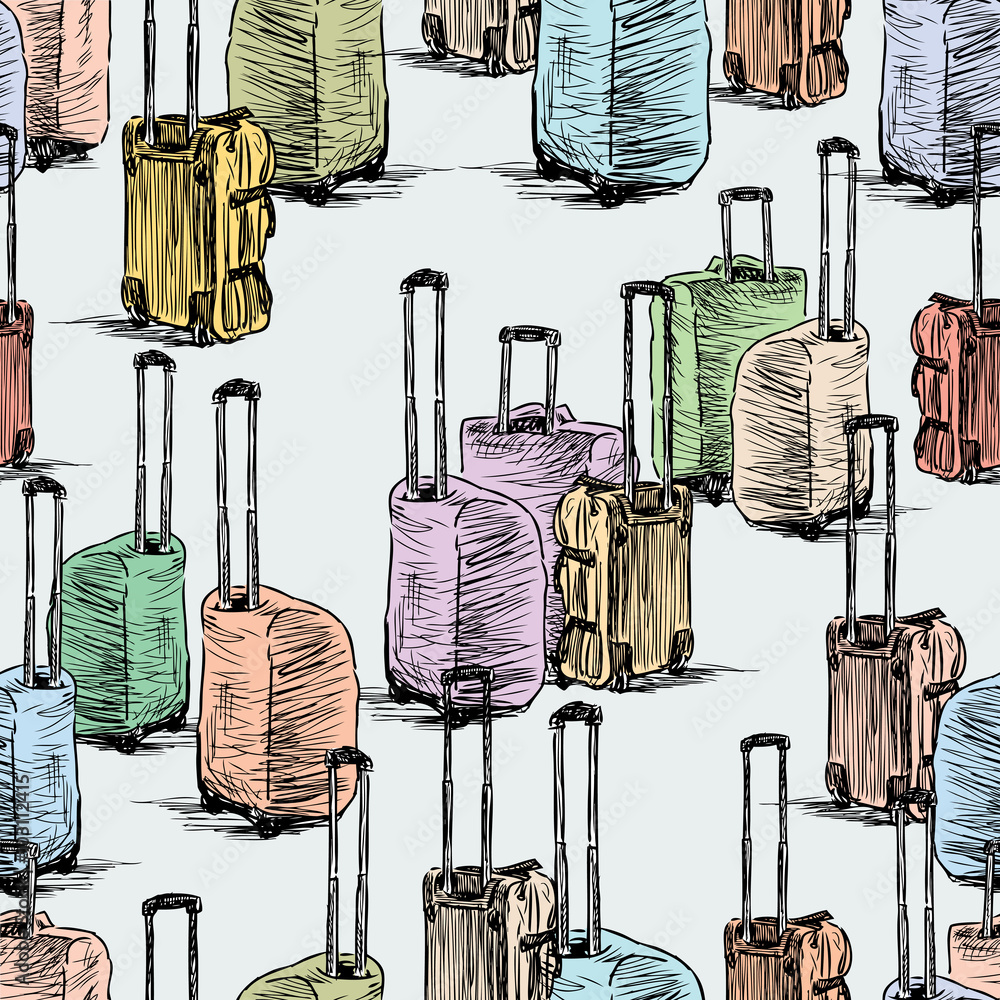 suitcases pattern Stock Vector | Adobe Stock
