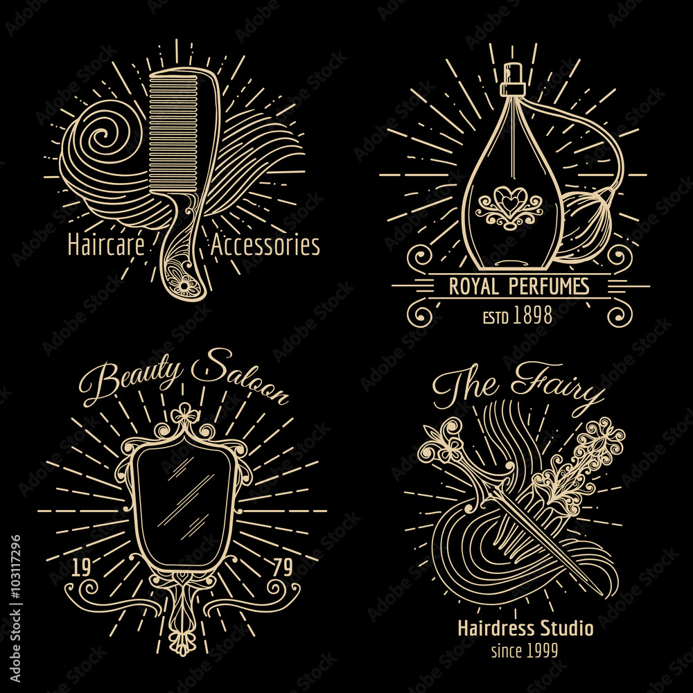 Beauty and care logo vector set. Care beauty, logo spa, fashion label ...