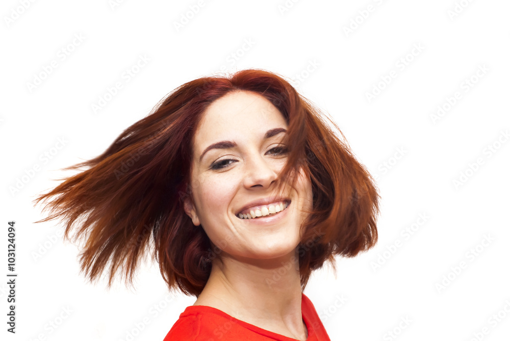 Beautiful Haired Woman Shaking Her Hair Stock Photo | Adobe Stock